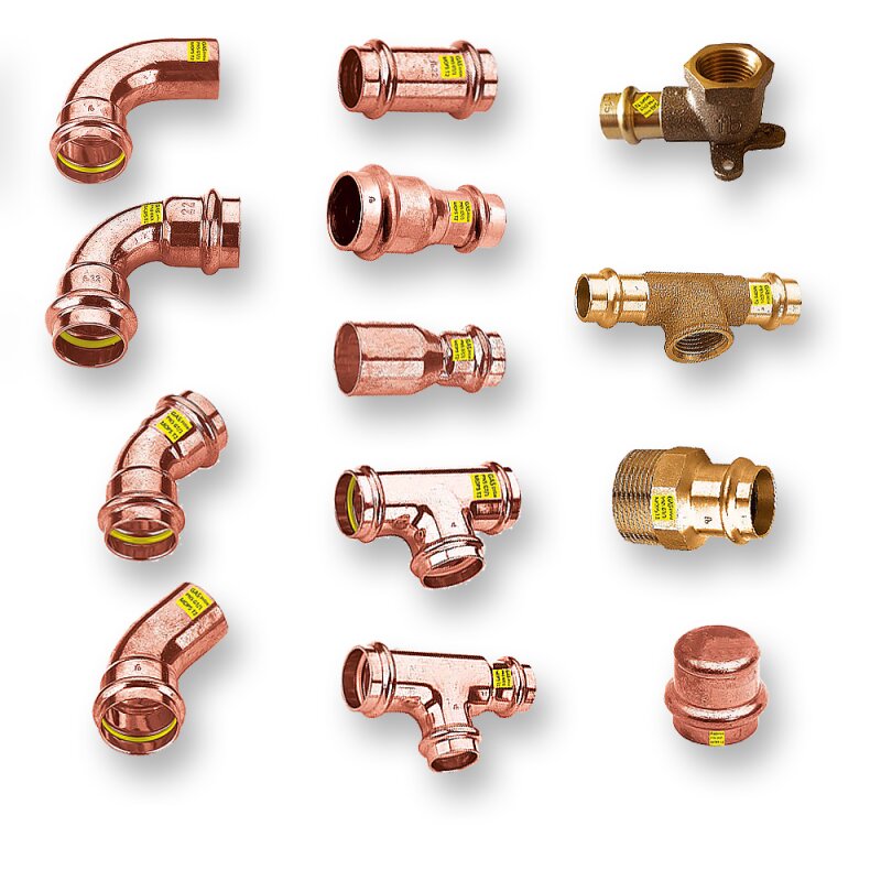 Gas Pressfittings aus Kupfer / Rotguss, 2,01