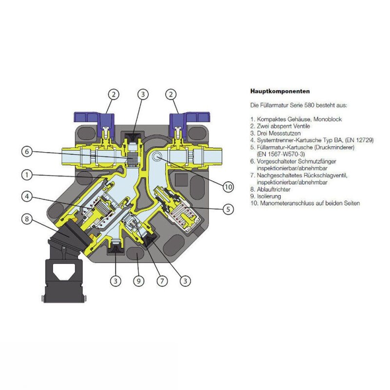 Caleffi FüllKombi BA-Kompakte automatische Füllarmatur Typ BA-1/2, 137,05