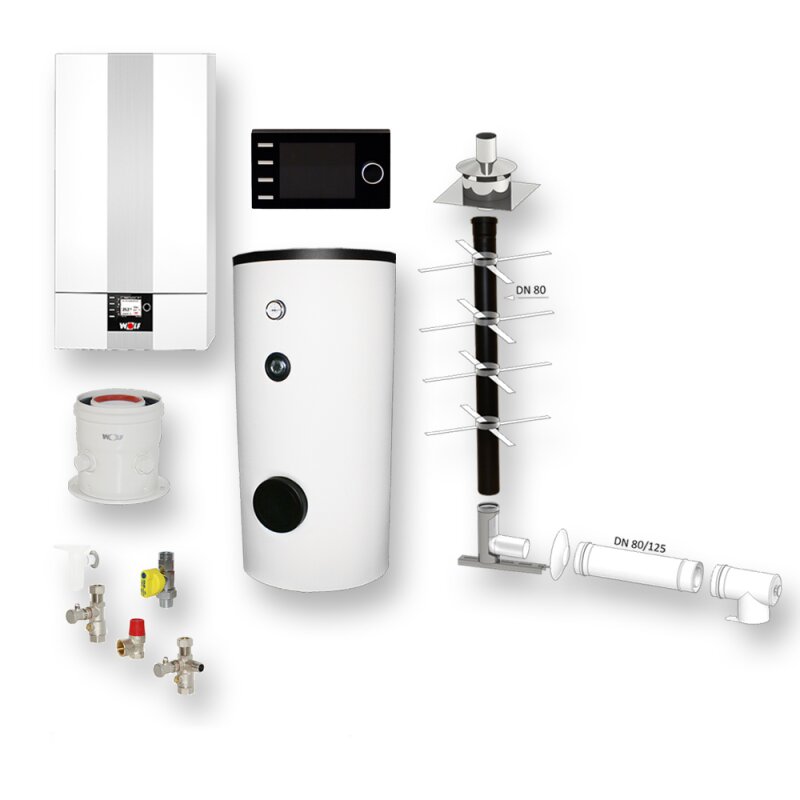 Wolf Gas-Brennwert-Heiztherme CGB-2-20 Systempaket inkl. Hocheffi, 3. ...