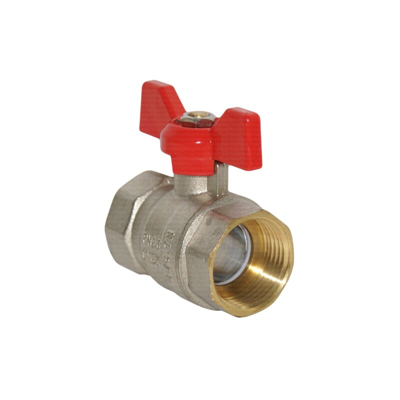 Messing Kugelhahn mit Knebelgriff DN 15 - 1/2" IG x IG, 5,11